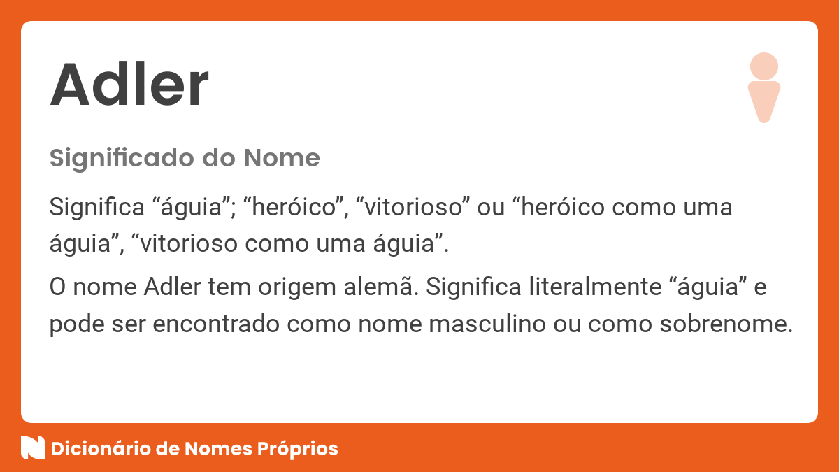 Significado do nome Adler - Dicionário de Nomes Próprios