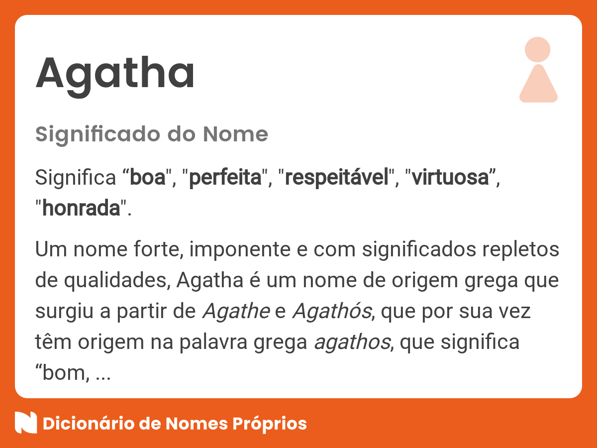 Significado do nome Agatha