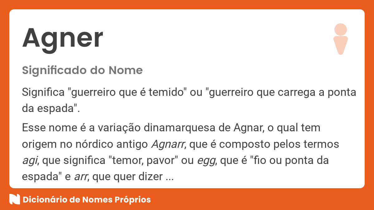 Significado do nome Agner - Dicionário de Nomes Próprios