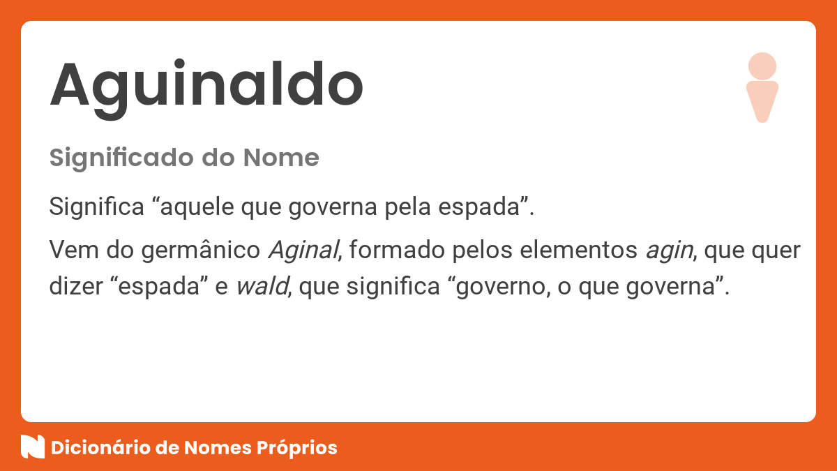 Significado do nome Aguinaldo - Dicionário de Nomes Próprios