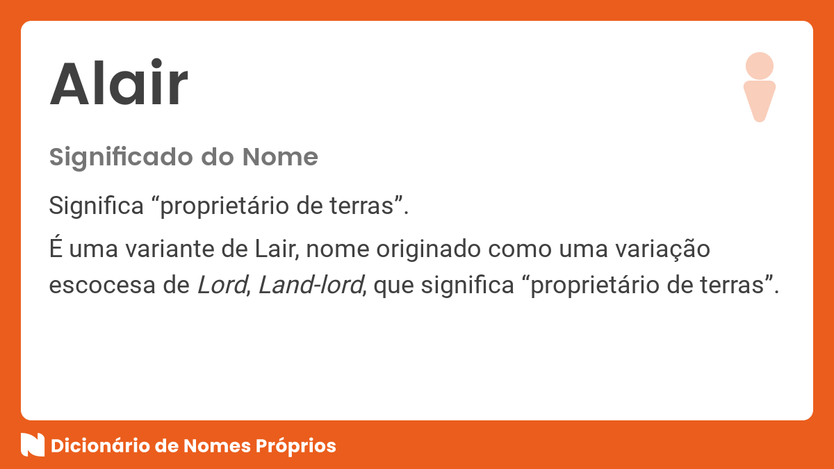 Significado do nome Alair - Dicionário de Nomes Próprios