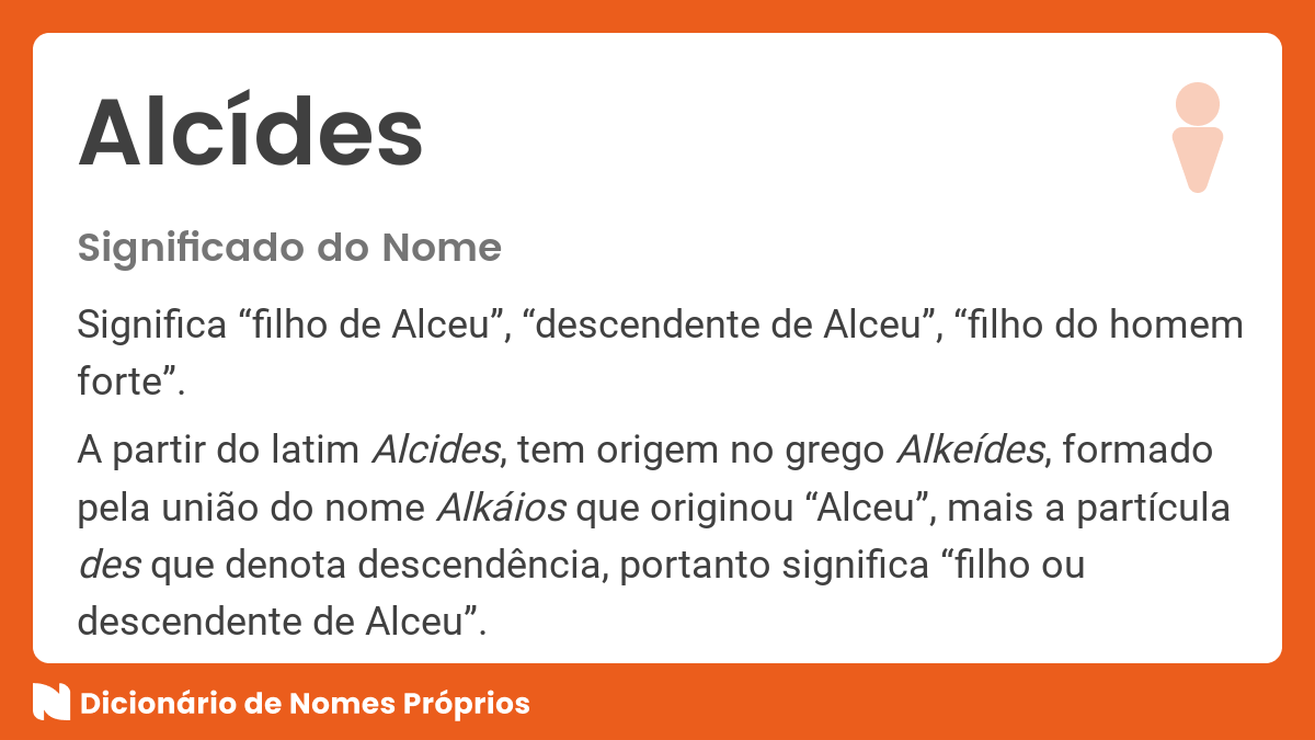 Significado do nome Alcídes - Dicionário de Nomes Próprios