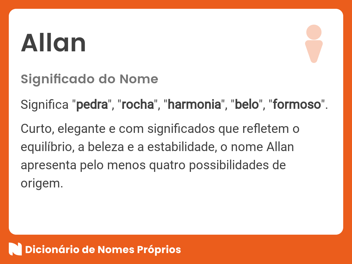 Significado do nome Allan - Dicionário de Nomes Próprios