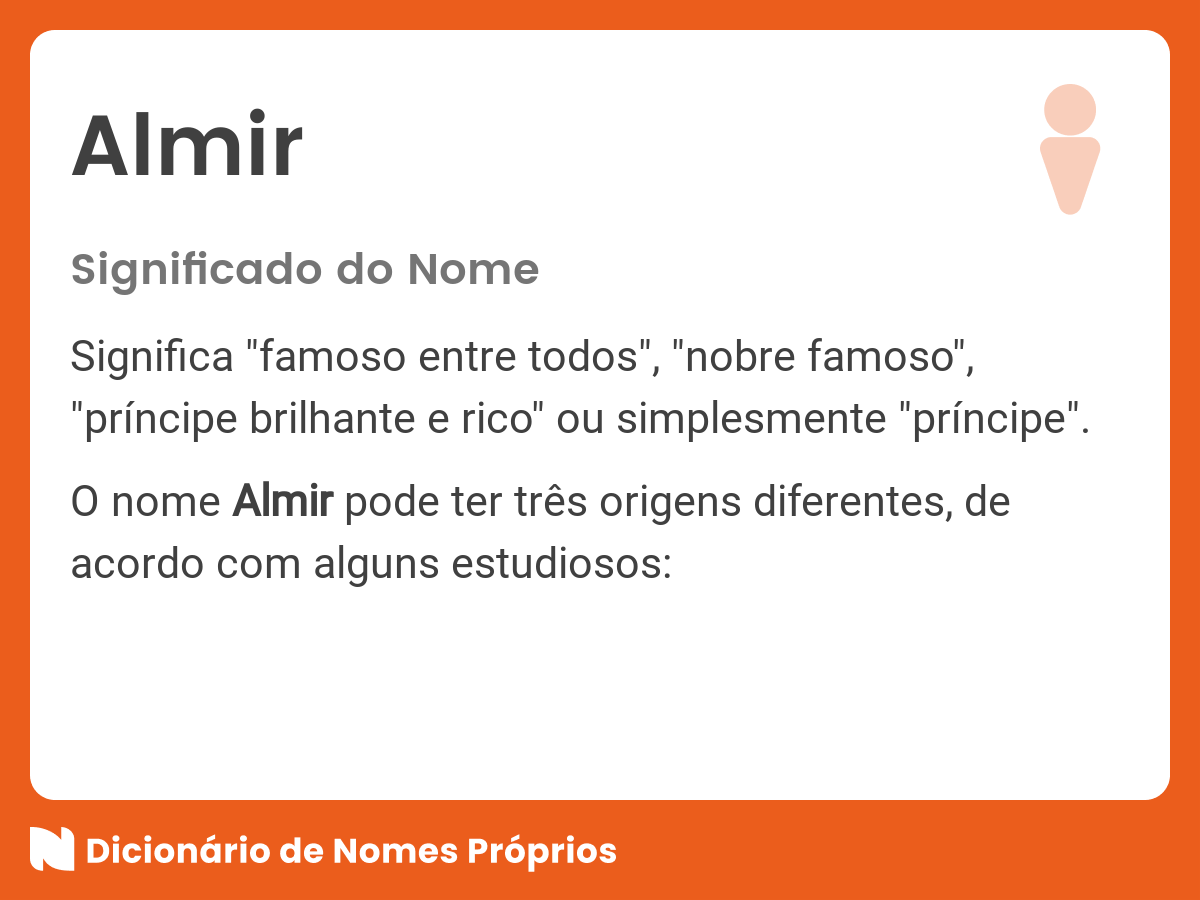 Significado do nome Almir - Dicionário de Nomes Próprios