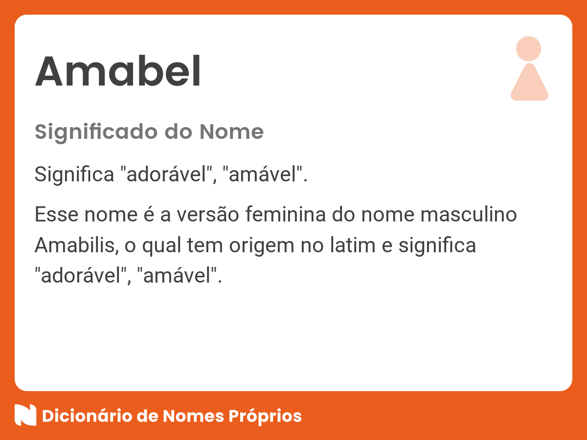 Significado do nome Amabel - Dicionário de Nomes Próprios