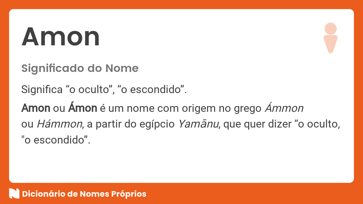 Significado do nome Amon - Dicionário de Nomes Próprios
