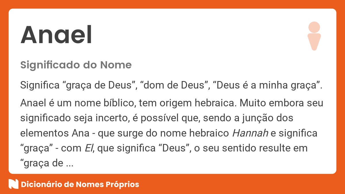 Significado do nome Anael - Dicionário de Nomes Próprios