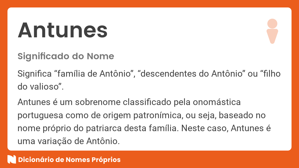 Significado do nome Antunes - Dicionário de Nomes Próprios