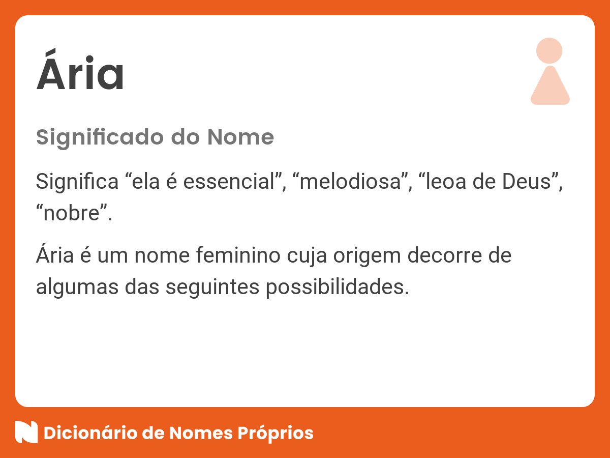 Significado do nome Ária
