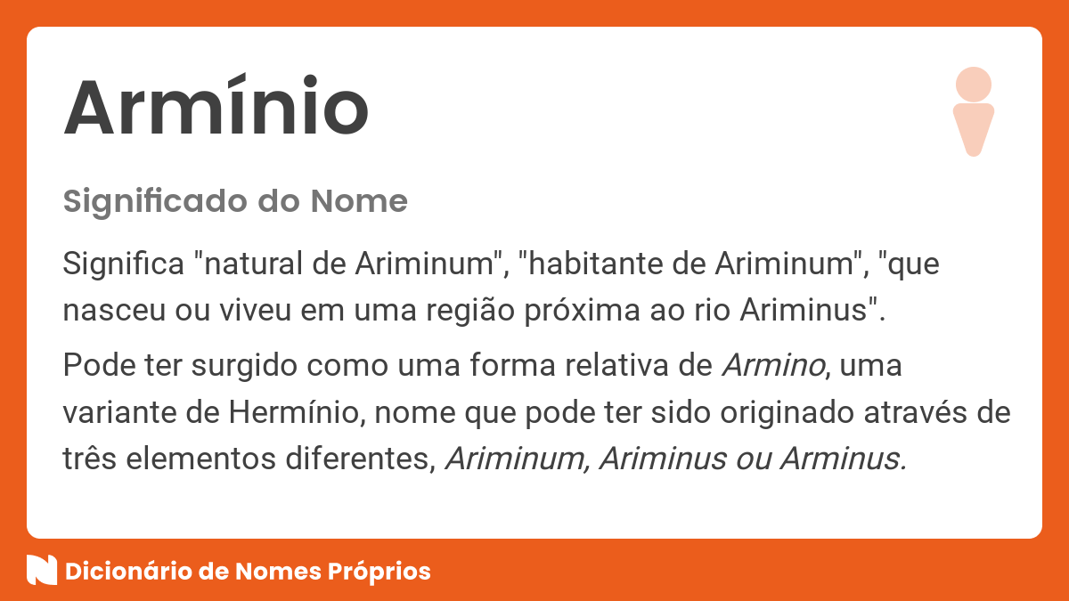 Significado do nome Armínio - Dicionário de Nomes Próprios