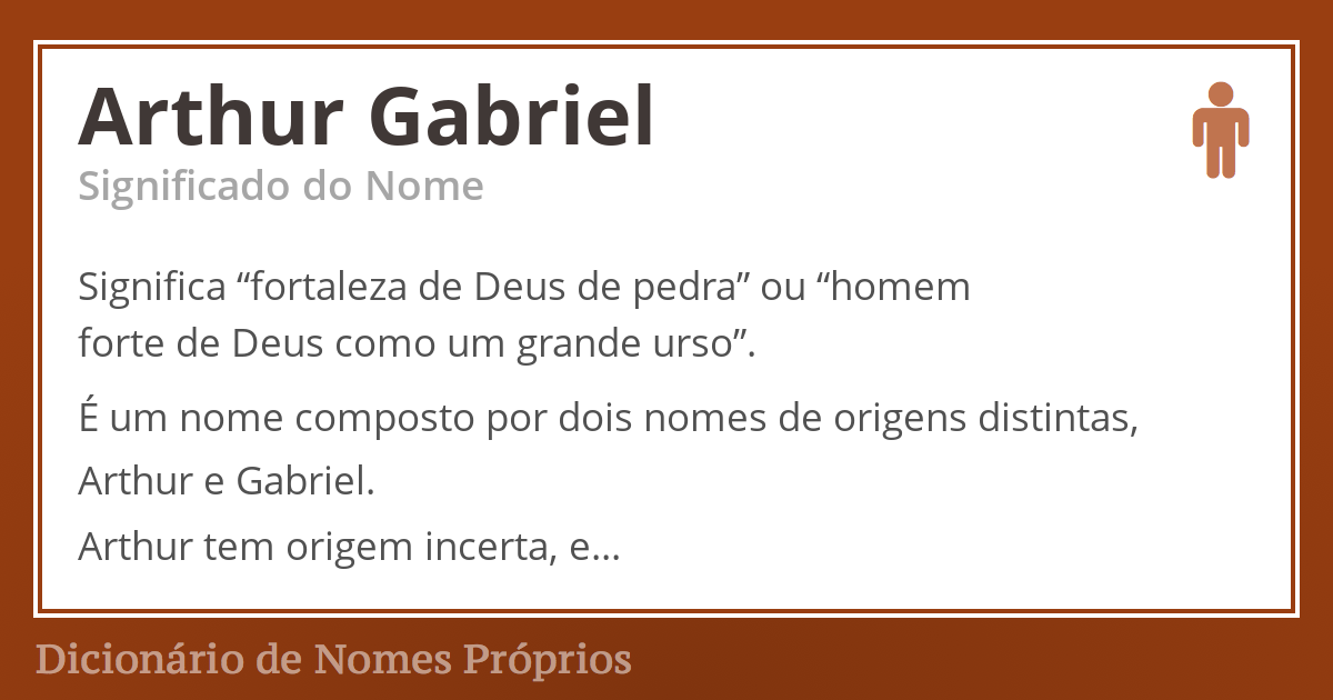 Significado do nome Arthur Gabriel - Dicionário de Nomes Próprios