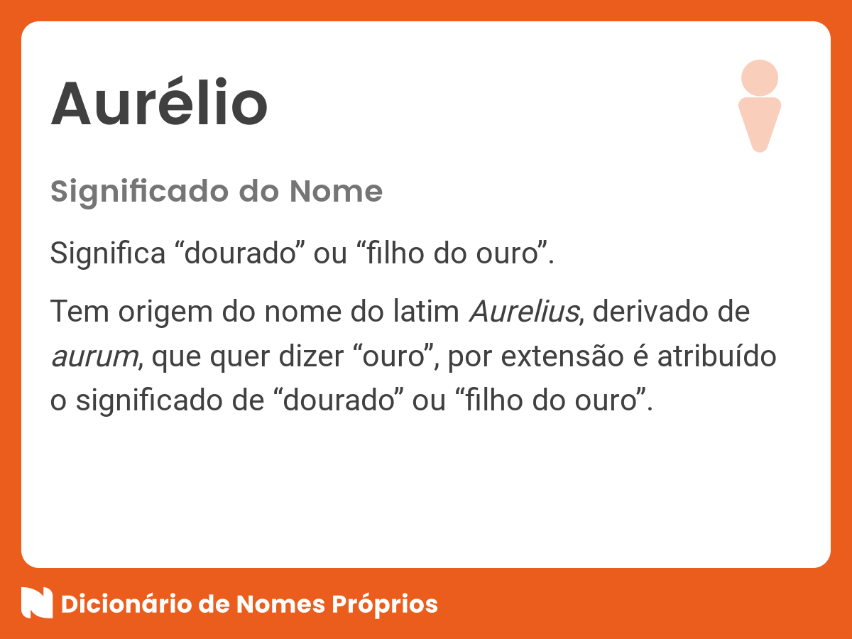 Significado do nome Aurélio - Dicionário de Nomes Próprios