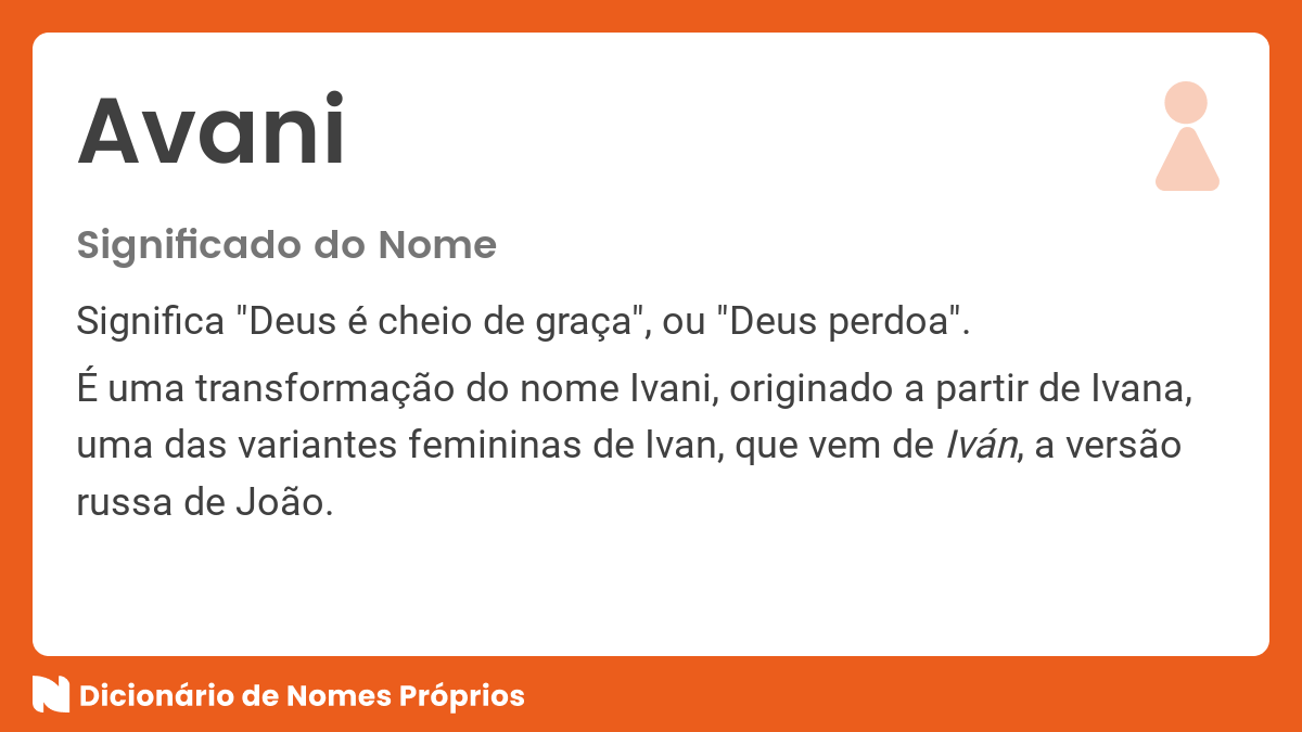 Significado do nome Avani - Dicionário de Nomes Próprios