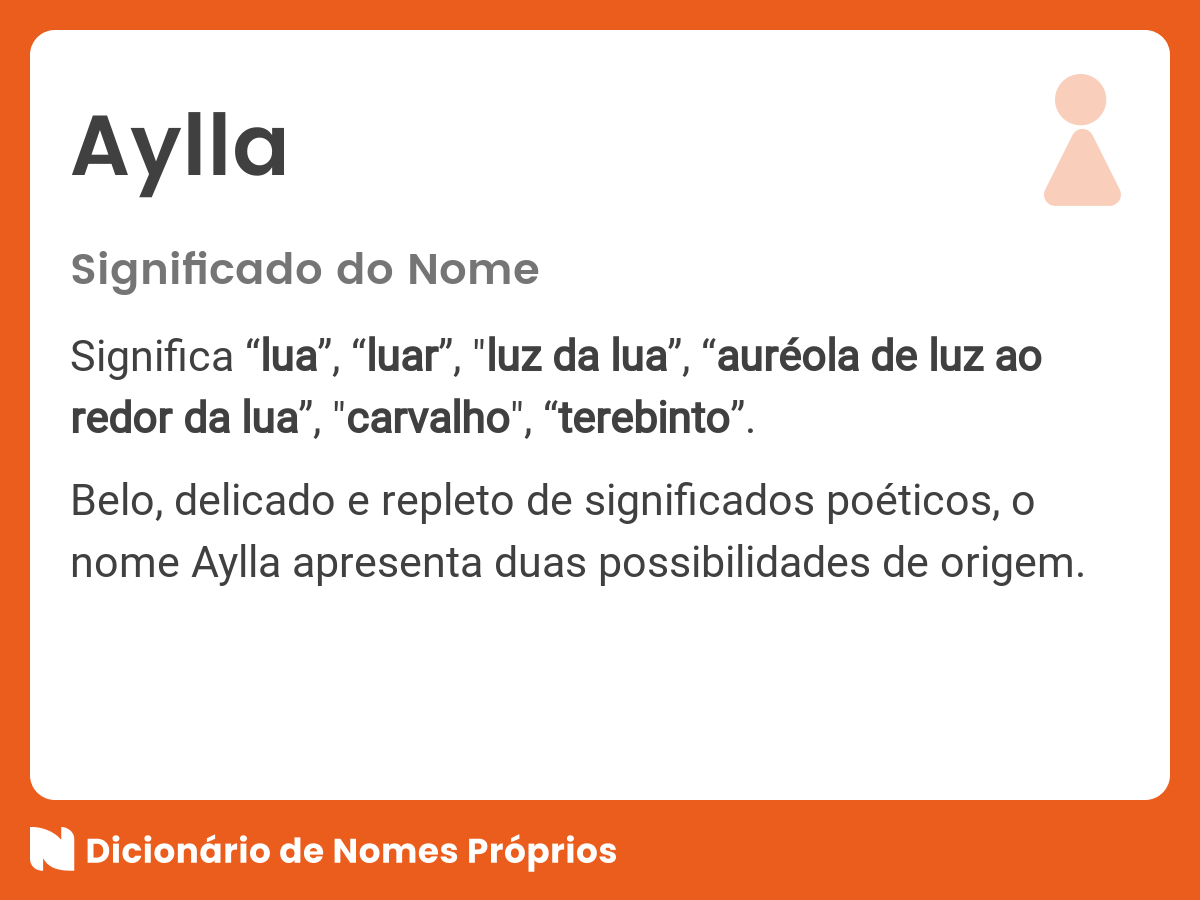 Significado do nome Aylla - Dicionário de Nomes Próprios
