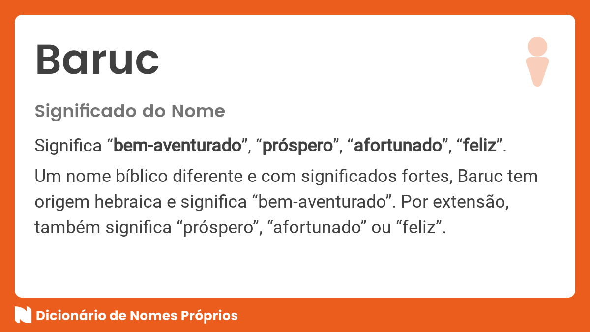 Significado do nome Baruc - Dicionário de Nomes Próprios