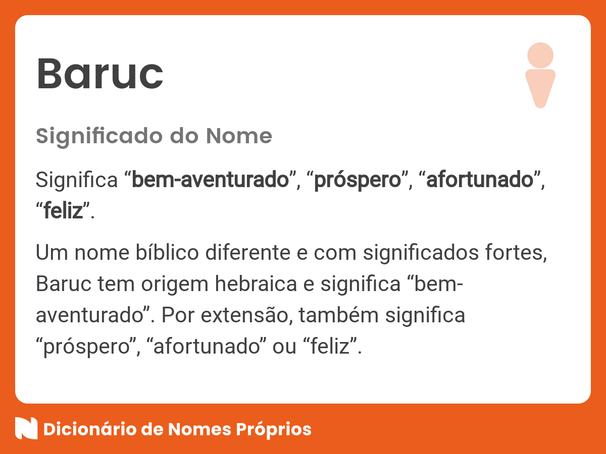 Significado do nome Baruc - Dicionário de Nomes Próprios