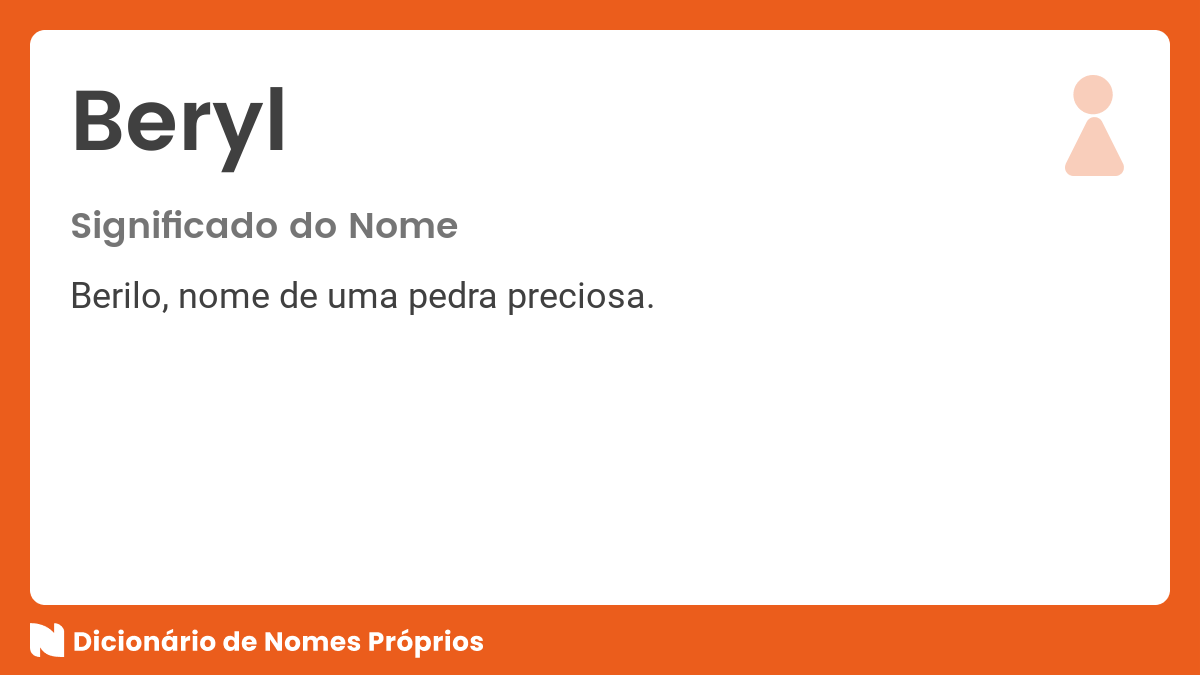 Significado do nome Beryl - Dicionário de Nomes Próprios