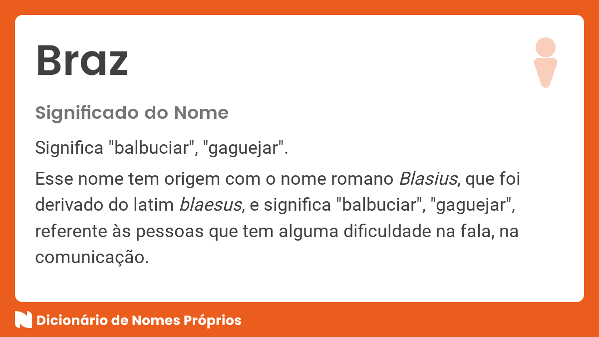 Significado do nome Brás - Dicionário de Nomes Próprios