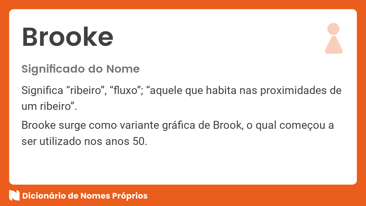 Significado do nome Brooke - Dicionário de Nomes Próprios