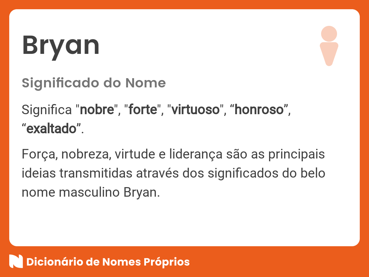 Significado do nome Bryan - Dicionário de Nomes Próprios