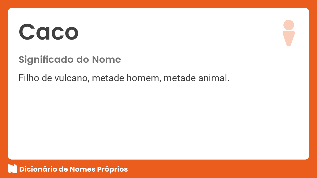 Significado do nome Caco - Dicionário de Nomes Próprios