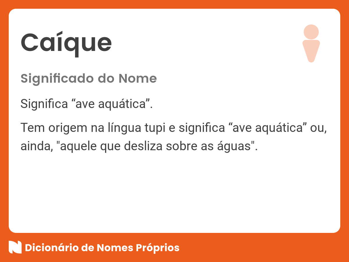 Significado do nome Caíque - Dicionário de Nomes Próprios