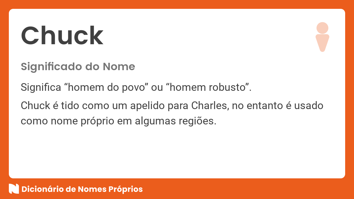 Significado do nome Chuck - Dicionário de Nomes Próprios