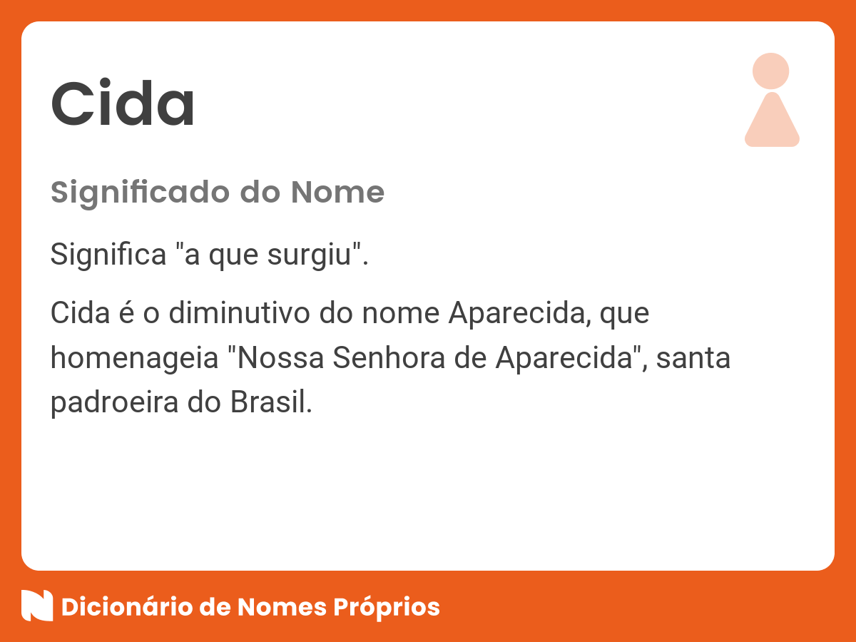 Significado Do Nome Cida Dicion rio De Nomes Pr prios Significado Do Nome Cida Dicion rio De Nomes Pr prios