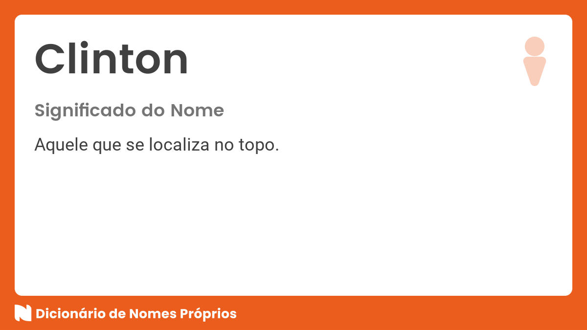 Significado do nome Clinton - Dicionário de Nomes Próprios