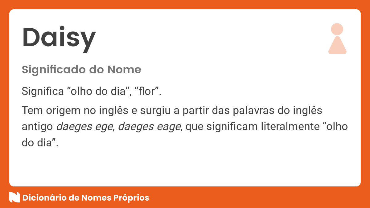 Significado do nome Daisy - Dicionário de Nomes Próprios