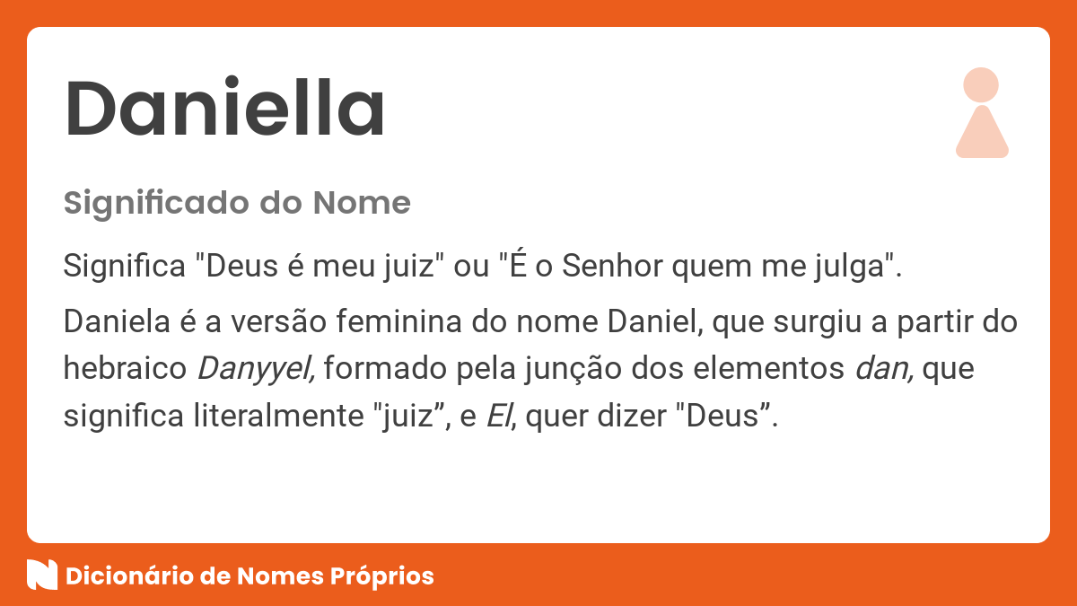 Significado do nome Daniela - Dicionário de Nomes Próprios