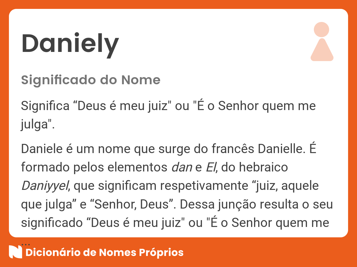 Significado do nome Daniely - Dicionário de Nomes Próprios