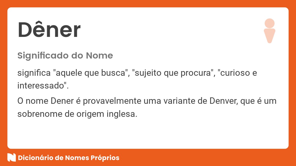 Significado do nome Dener - Dicionário de Nomes Próprios