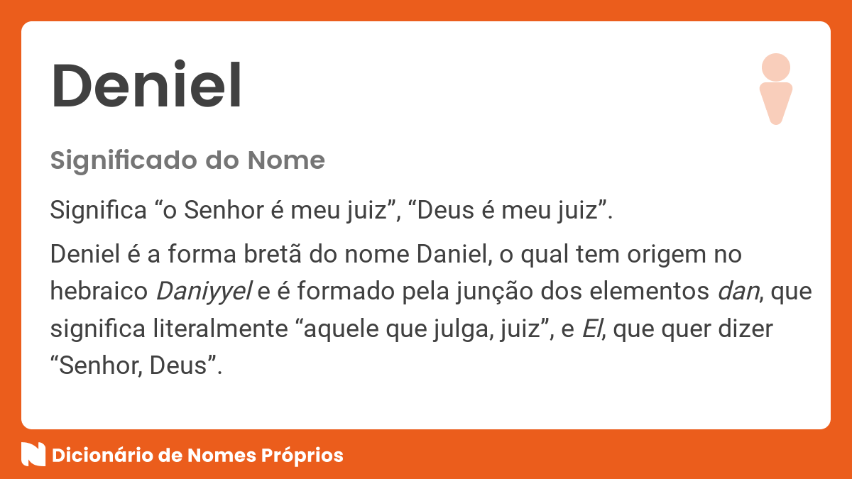 Significado do nome Deniel - Dicionário de Nomes Próprios