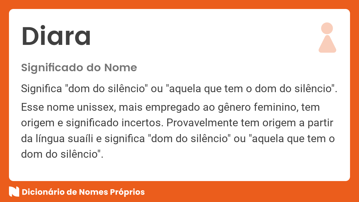 Significado do nome Diara - Dicionário de Nomes Próprios