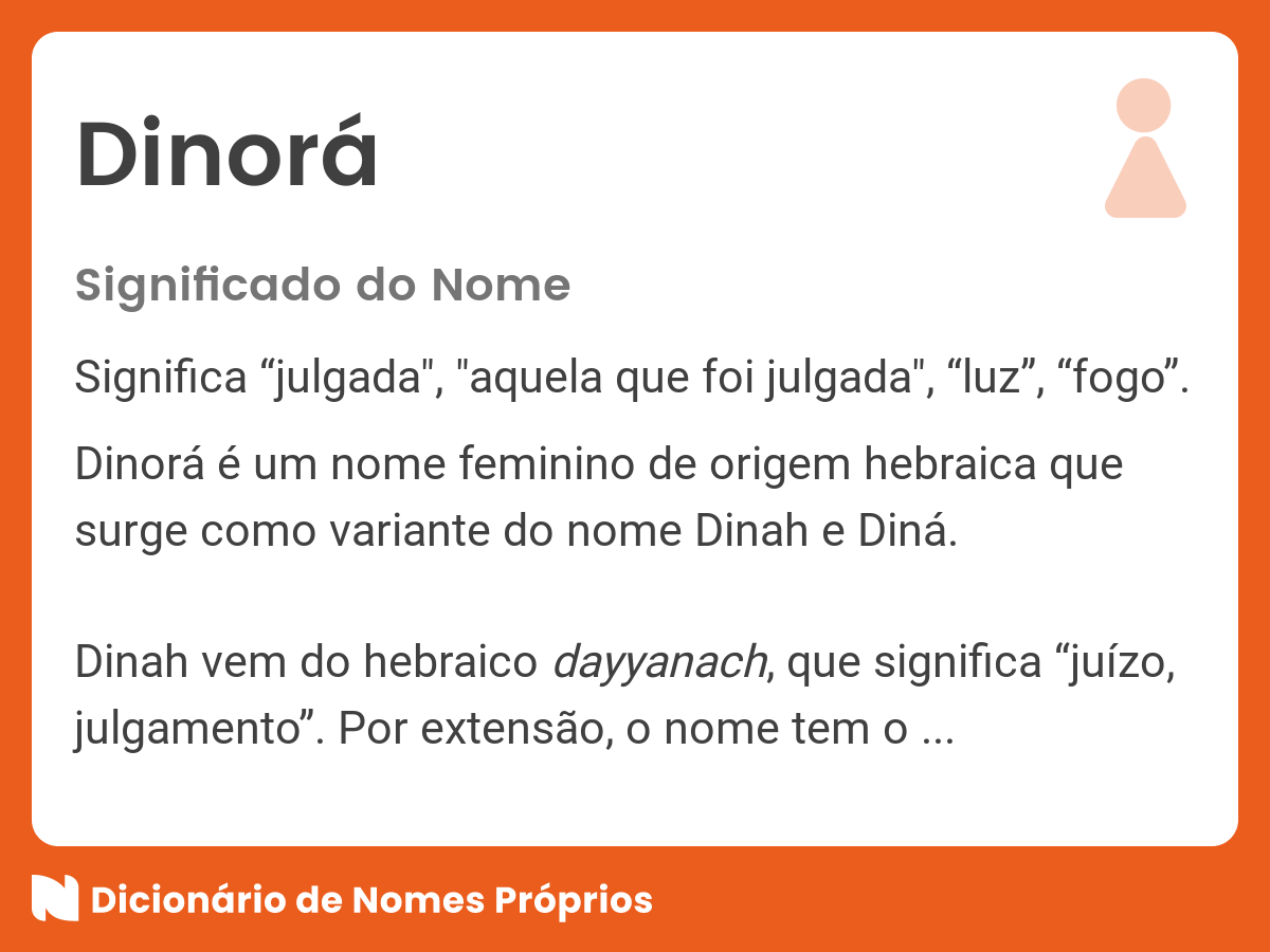 Significado do nome Dinorá - Dicionário de Nomes Próprios