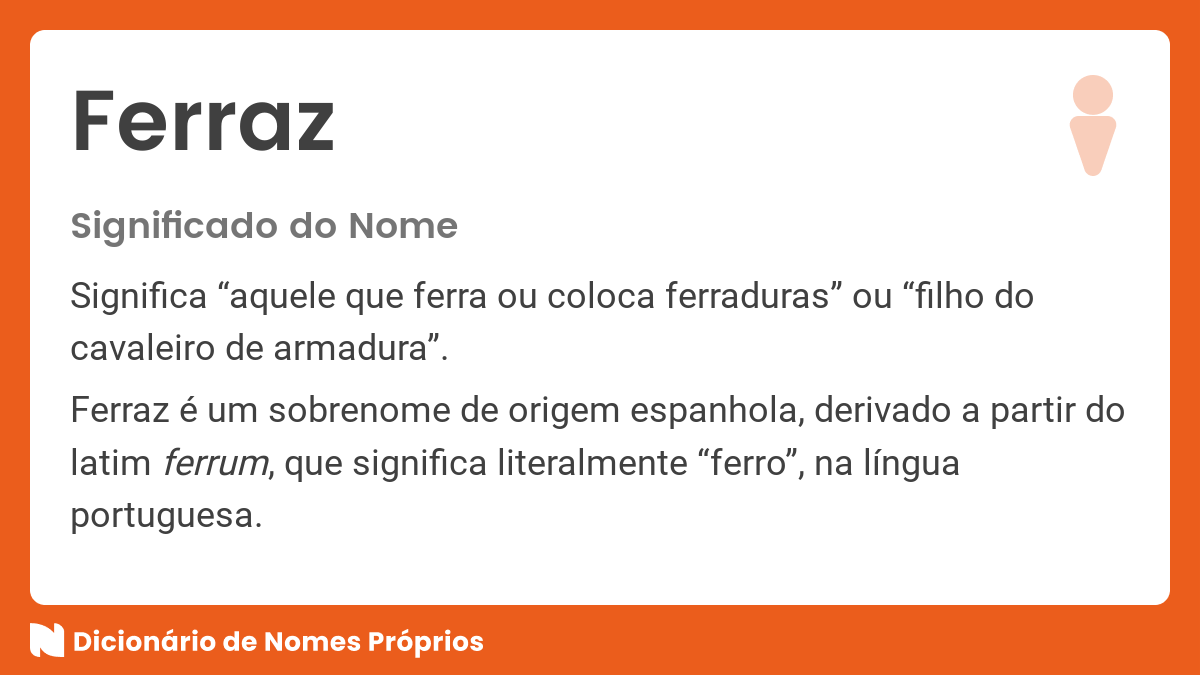 Significado do nome Ferraz - Dicionário de Nomes Próprios