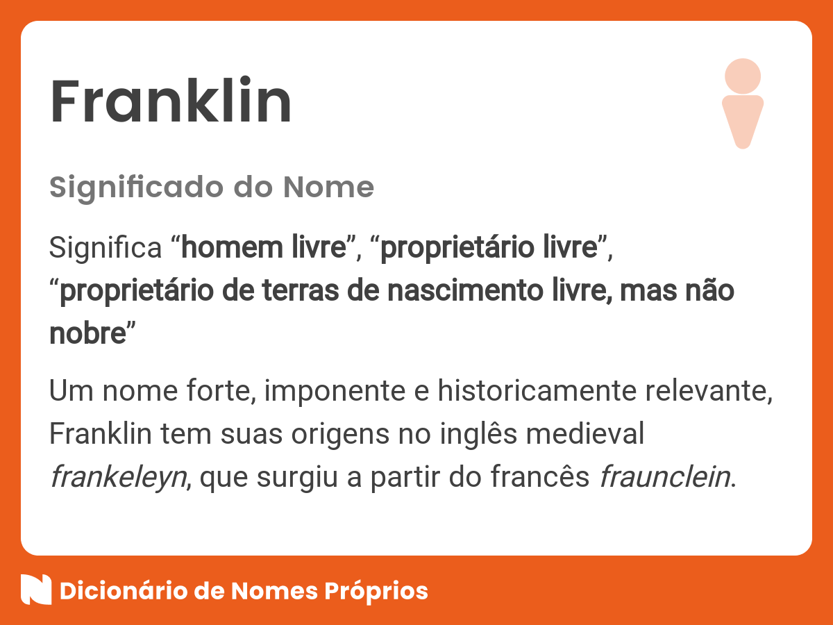 Significado do nome Franklin - Dicionário de Nomes Próprios