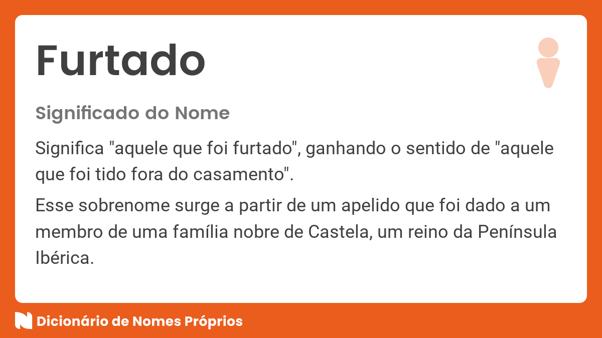 Significado do nome Furtado - Dicionário de Nomes Próprios