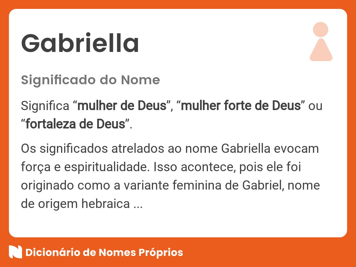 Significado do nome Gabriella - Dicionário de Nomes Próprios