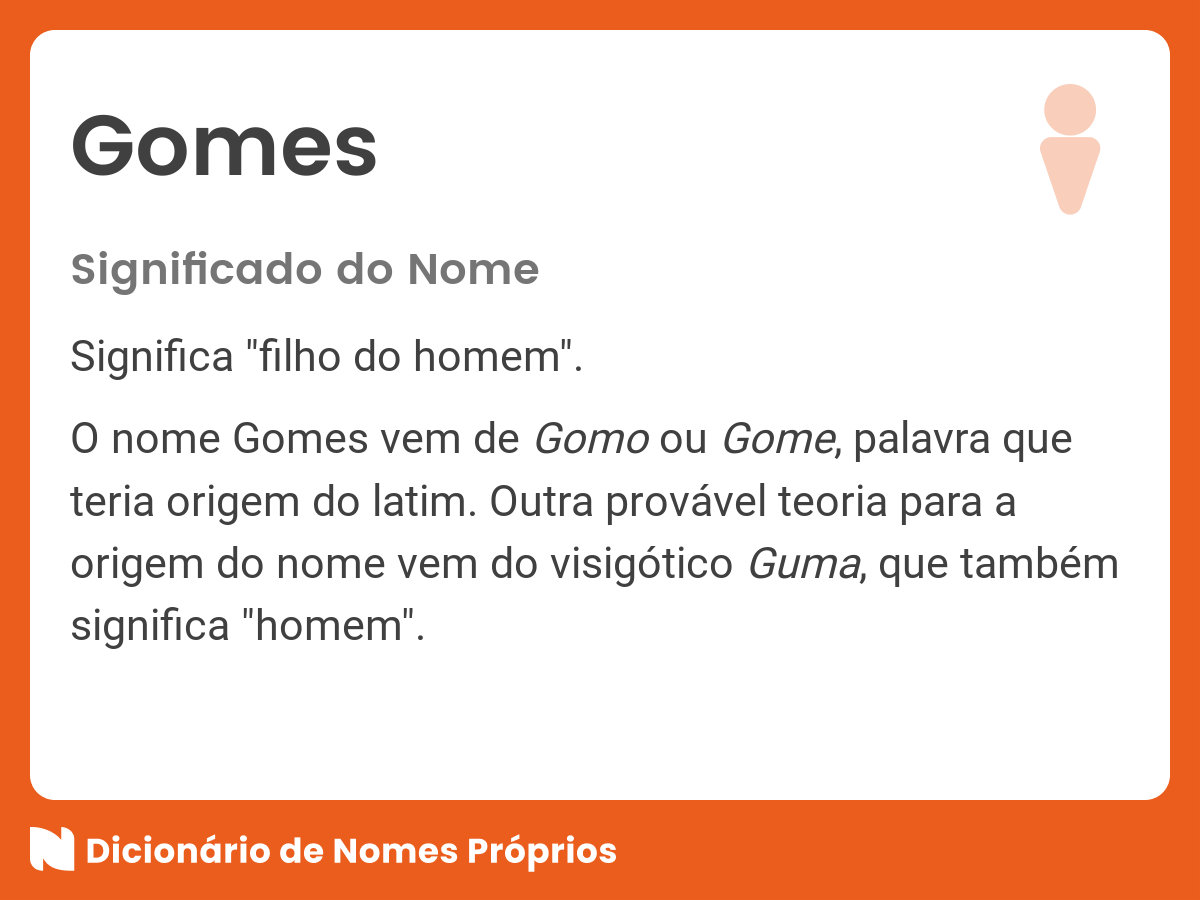 Significado do nome Gomes - Dicionário de Nomes Próprios