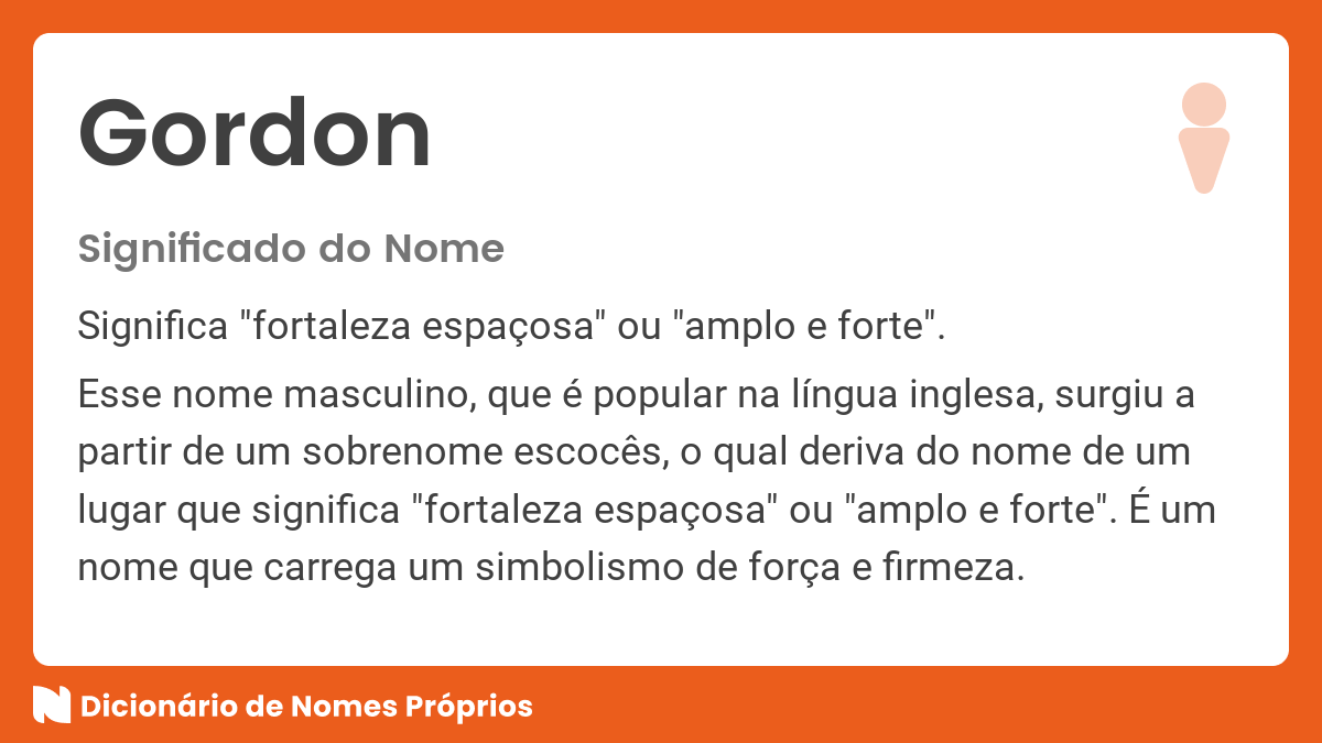 Significado do nome Gordon - Dicionário de Nomes Próprios