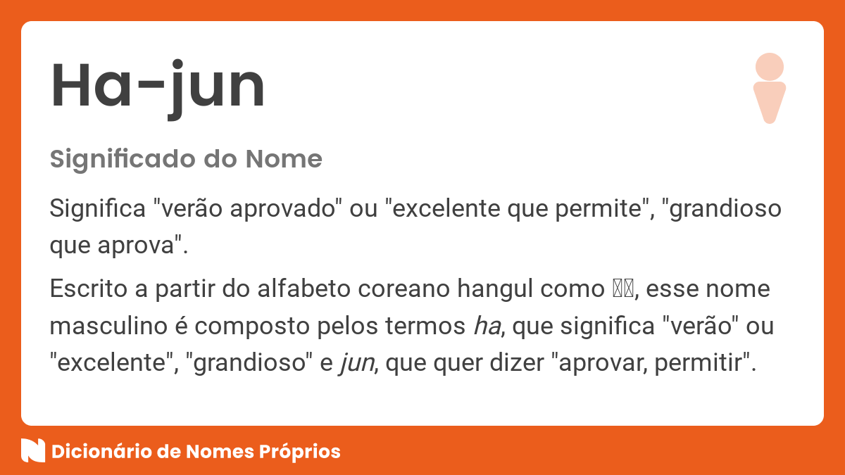 Significado do nome Ha-jun - Dicionário de Nomes Próprios