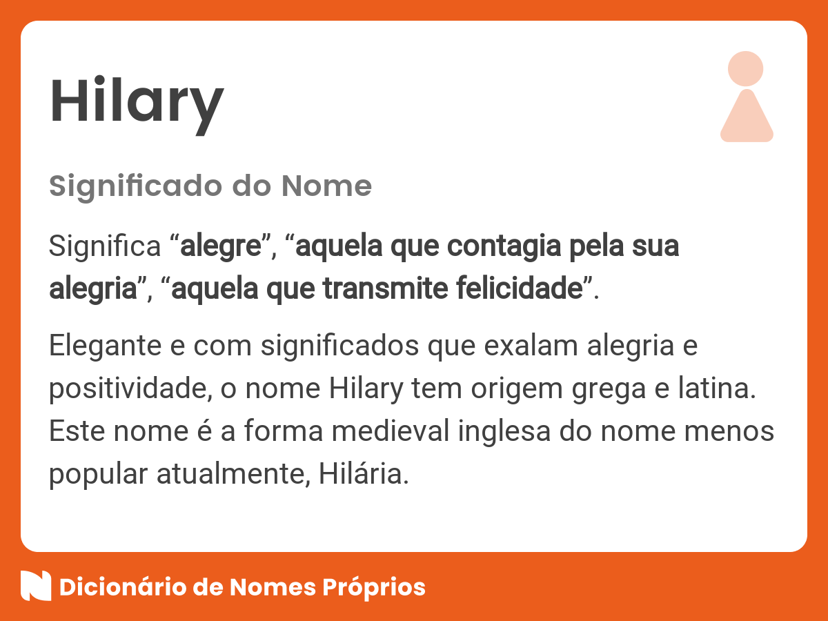 Significado do nome Hilary - Dicionário de Nomes Próprios