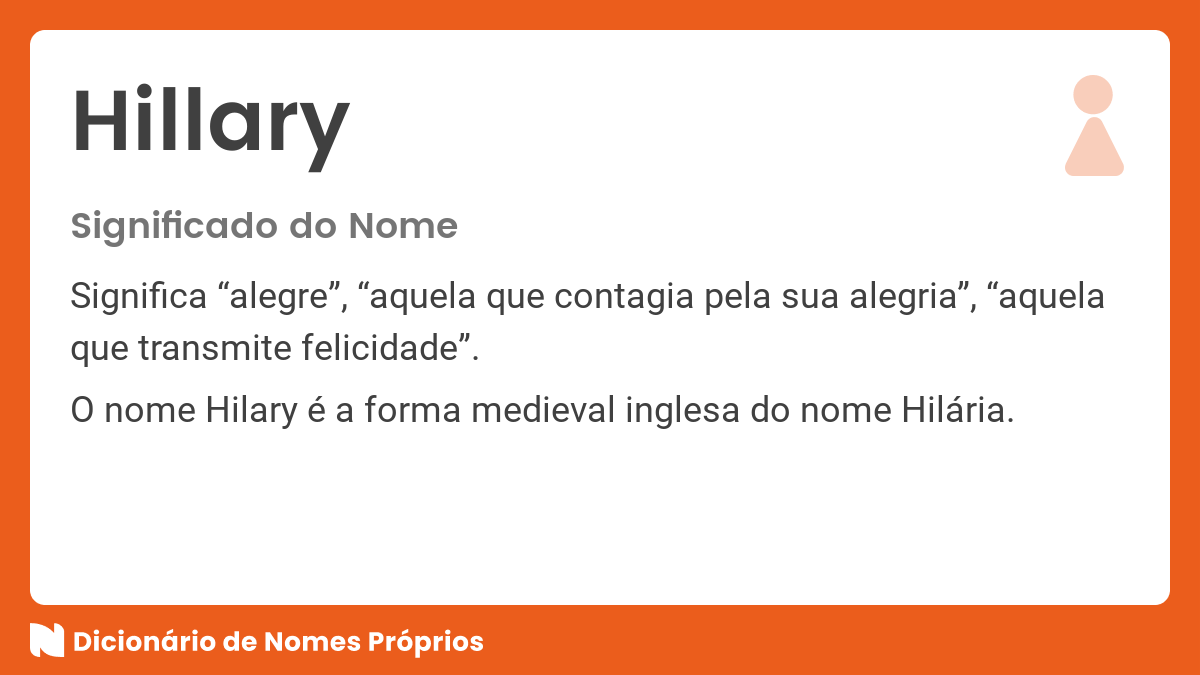Significado do nome Hilary - Dicionário de Nomes Próprios