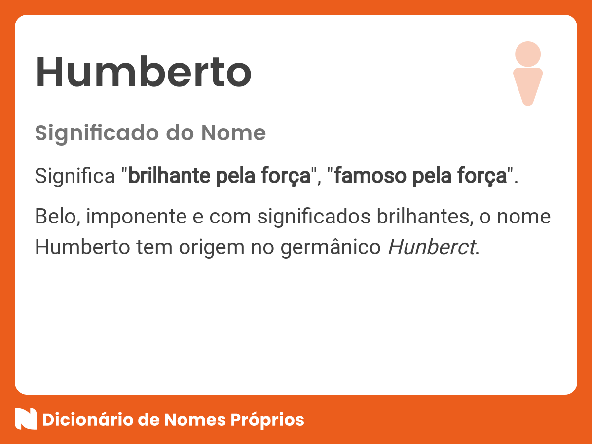 Significado do nome Humberto - Dicionário de Nomes Próprios