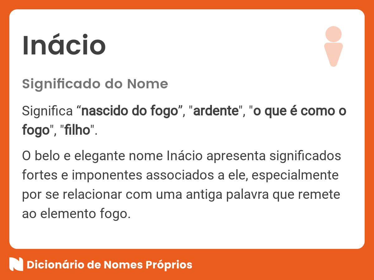 Significado do nome Inácio - Dicionário de Nomes Próprios