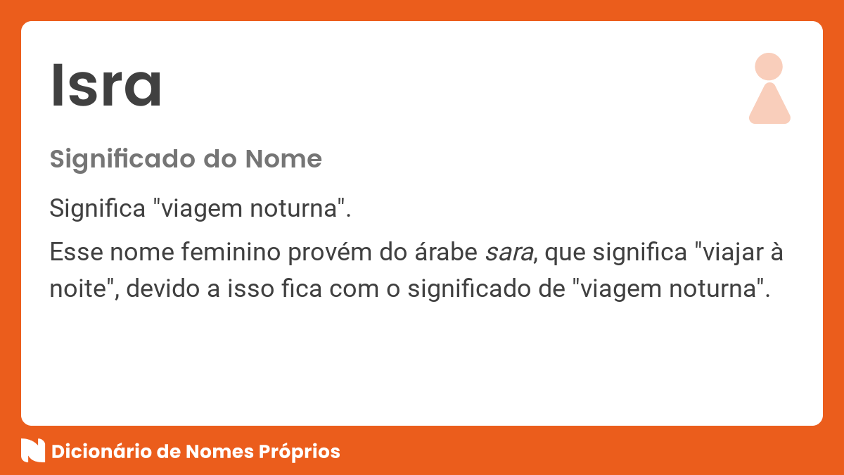 Significado do nome Isra - Dicionário de Nomes Próprios