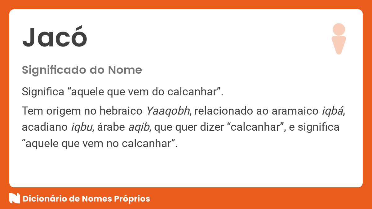 Significado Do Nome Jacó Na Bíblia - LIBRAIN