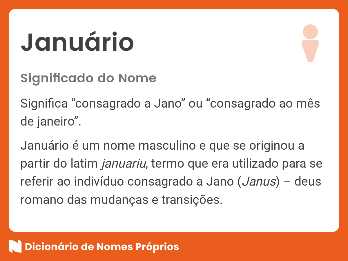Significado do nome Januário - Dicionário de Nomes Próprios